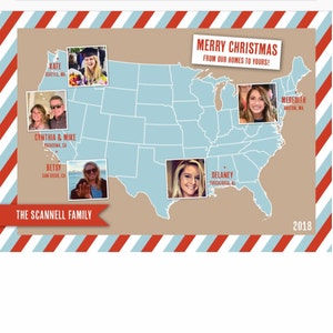 Map Moving Announcement, Map Photo Card, Cross Country Move, We've ...