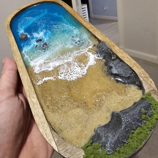 Waterfall Trinket Dish, MADE TO ORDER, Sea Waves Dish for Jewellery ...