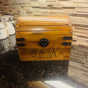 Wooden Card Box, Rustic Card Box With Slot, Bridal Shower Card Holder ...