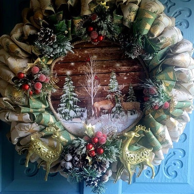 Deer Sign Farmhouse Decor Wreath Sign Wreath Attachment Wreath - Etsy