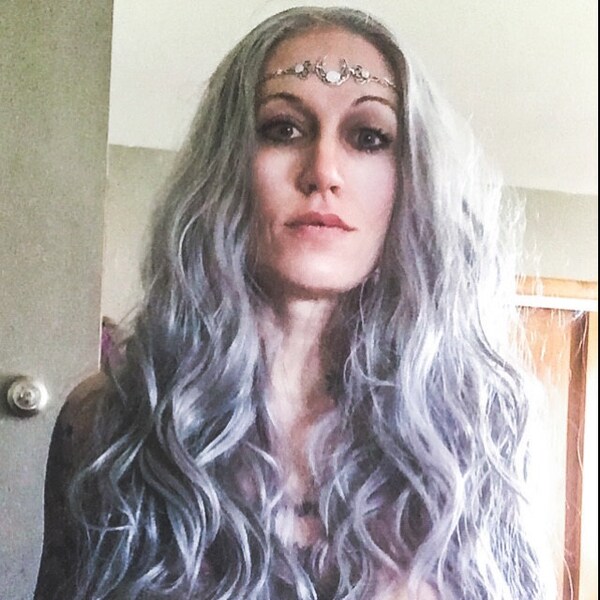 Silver Wolf King Headpiece, Black Leather, Resin Center Wolf, Silver ...