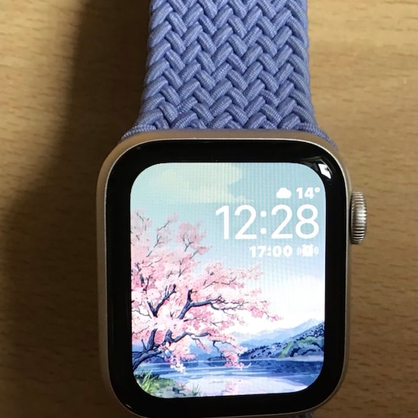 Mount Fuji Apple Watch Wallpaper, Japanese Art Smartwatch Face, Sage ...