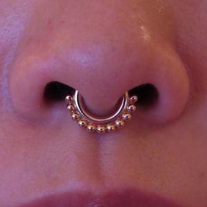 Double Septum Ring Septum Ring Nose Ring Sterling Silver Nose Hoop ...