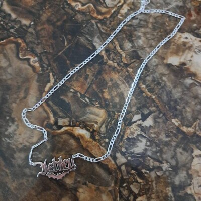 Custom Name Necklace for Men With Figaro Chain, Customize Name Plate ...