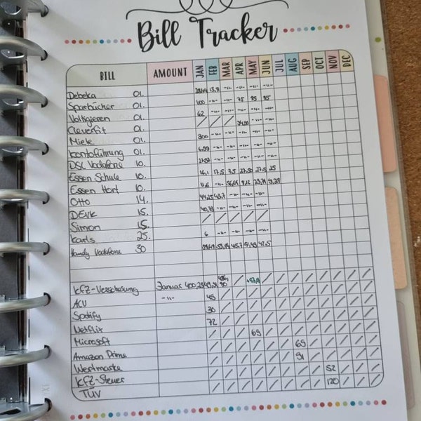 Bill Tracker Planner Printable, Bill Planner, Budget, INSTANT DOWNLOAD ...
