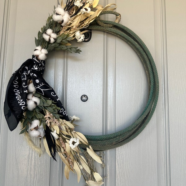 Rope Wreath, Western Wreath, Lariat Wreath, Lasso Wreath, Western ...