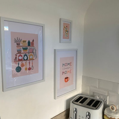 Colourful Kitchen Print // Kitchen Wall Decor, Kitchen Illustration ...