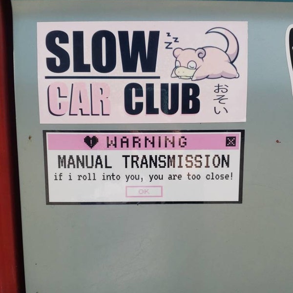 MANUAL CAR WARNING Stick Shift Manual Transmission Glossy Car Decal ...
