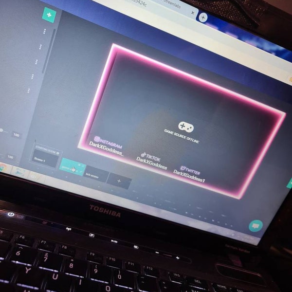 Twitch Animated Webcam Border Frame - BLACK Aesthetic Camera Border ...