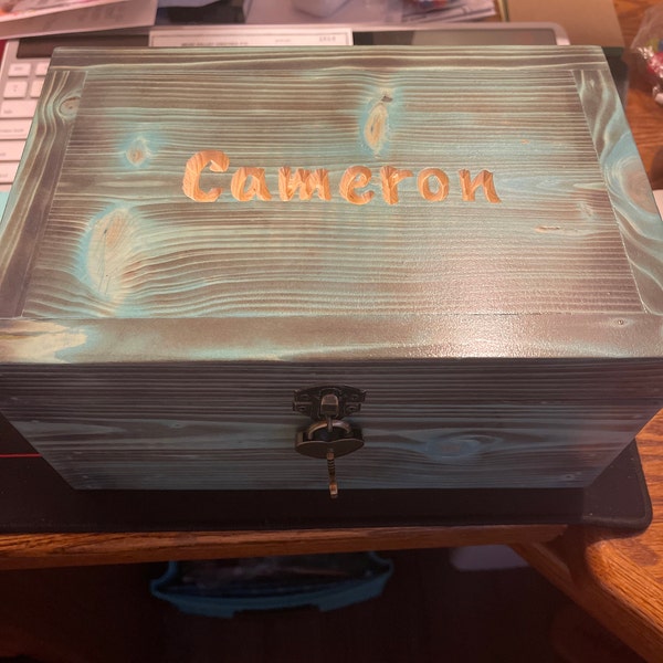 Personalized Memory Box With Lock, Beautifully Engraved Wooden Keepsake ...