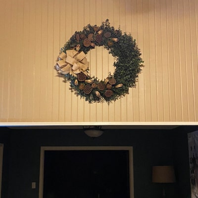 Wreath 30 Inch Dried Flower Wreath Eucalyptus Wreath - Etsy
