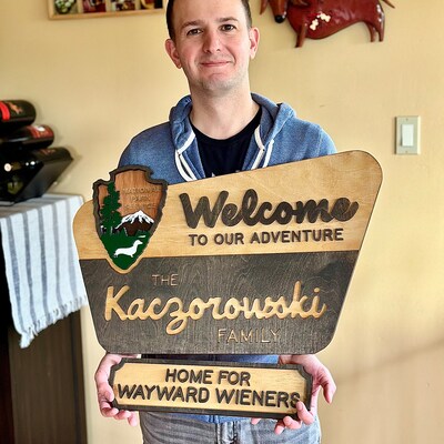 National Forest Service Welcome Sign ACRYLIC NFS Inspired Family Name ...