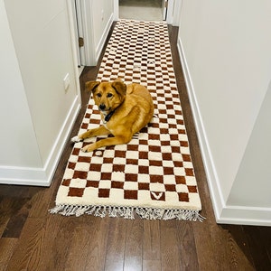 Home Décor Area Rug, Checkered Rug Runner, Moroccan Rug Large ...