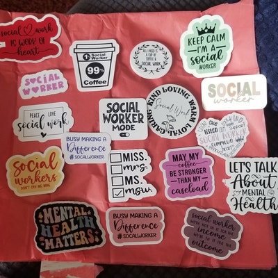 Social Worker Gift, Social Worker Stickers, Therapist Stickers, MSW ...
