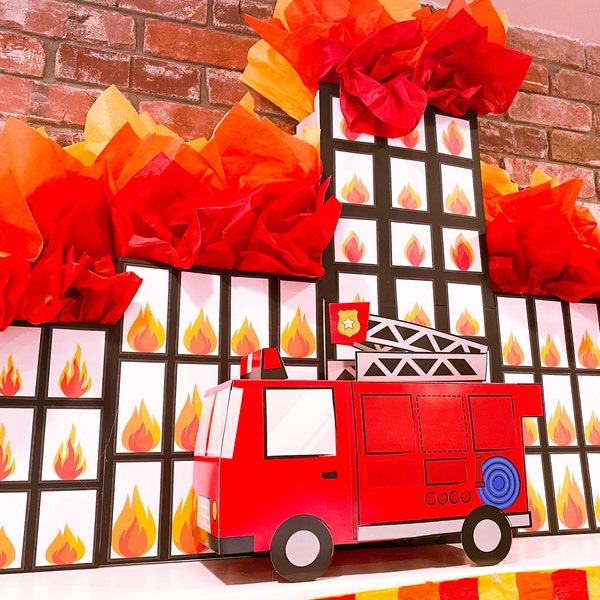 Burning Building Fire in Windows Printable PDF Instant Download for ...