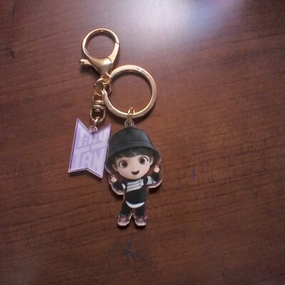 BTS Tinytan MIC Drop Keychain With Customized Pompom Option - Etsy