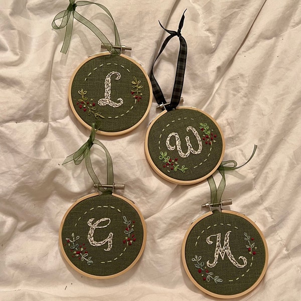 Christmas Ornament Embroidery Kit: Personalized Monogram Initial - Etsy