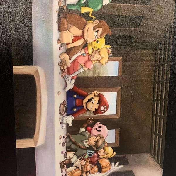 The Last Supper Nintendo Canvas Wall Art | Game Room Artwork | Gift for ...