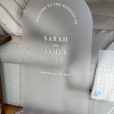 Half Arch Wedding Welcome Sign, Custom Calligraphy Wedding Welcome Sign ...