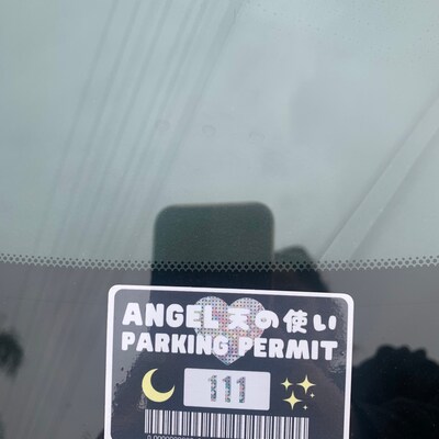 ANGEL PARKING PERMIT Angel Numbers Good Luck Affirmations Pastel Moon ...