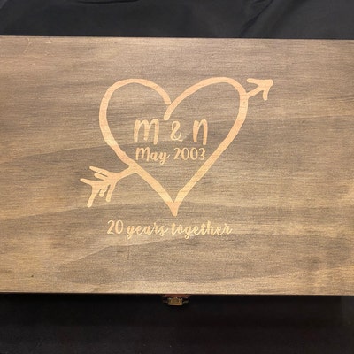 Wood Memory Box Rustic Wooden Keepsake Box Personalized Engraved Gift ...