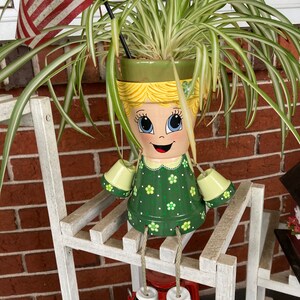 Girl Flower Pot People/clay Pot People/pot Pal/pot - Etsy
