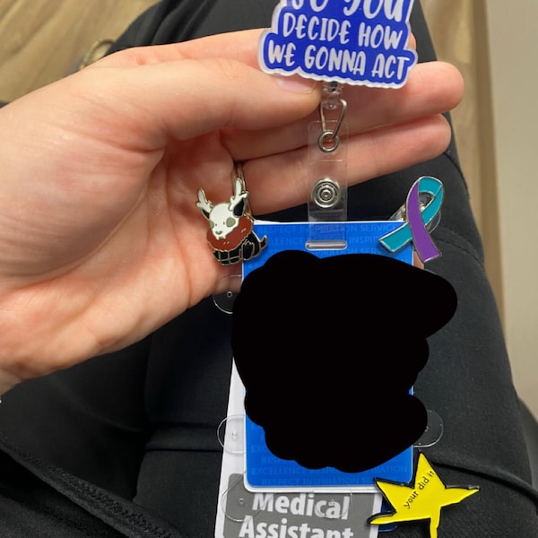 Personalized Badge Buddy, Badge Plaque, Custom Engraved Wording, Fits ...