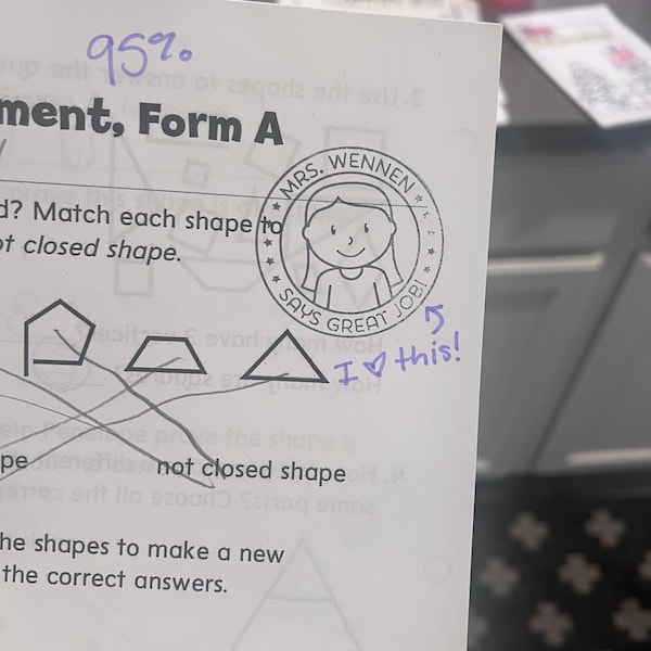 Personalized Female Teacher Rubber Stamp | Custom Classroom Design ...