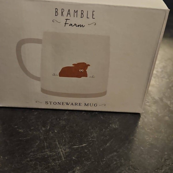 Bramble Farm Highland Cow Design Stoneware Mug | Gift Boxed | Artisan ...