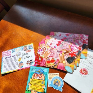 Traveling Sticker Postcards set of 5 Postcards - Etsy