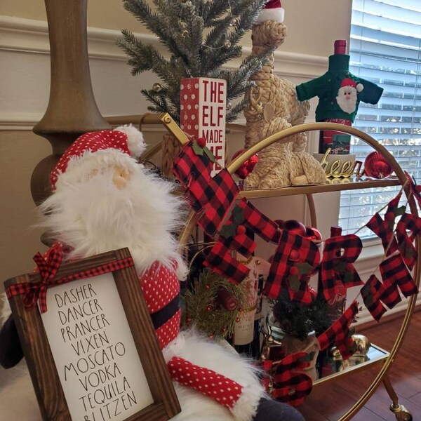 Funny Reindeer Alcohol Bar Christmas Decor Farmhouse Sign - Etsy