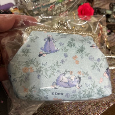 Dark Blue Floral Design Coin Purse Wallet With Kiss Clasp - Etsy