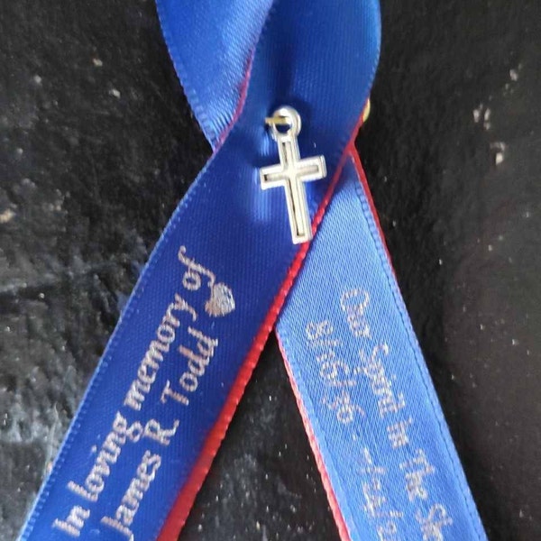 Custom Remembrance Ribbons Pinned and Ready to Wear , Lapel Ribbons ...