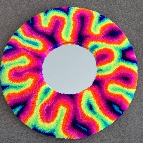 Psychedelic Drippy Fluffy Mirror ! Wall Hanging / One of a Kind Drippy ...