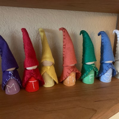 Days of the Week Waldorf Homeschool Gnomes Traditional Steiner Colors ...