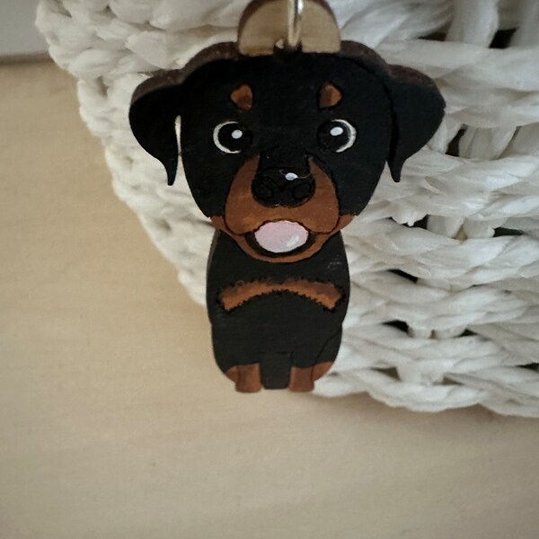 Schnauzer Wooden Keyring, Dog Keyring, Key Ring, Keychain, Dog Key ...