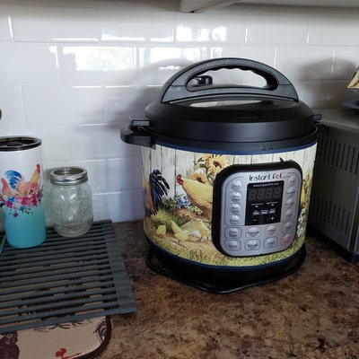 Rooster, Hen Chickens Watercolor Style Print Instant Pot Wrap, Power ...