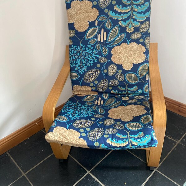 NEW | IKEA Poang Chair Cushion Cover - Tropical Forest Blue Print - Etsy