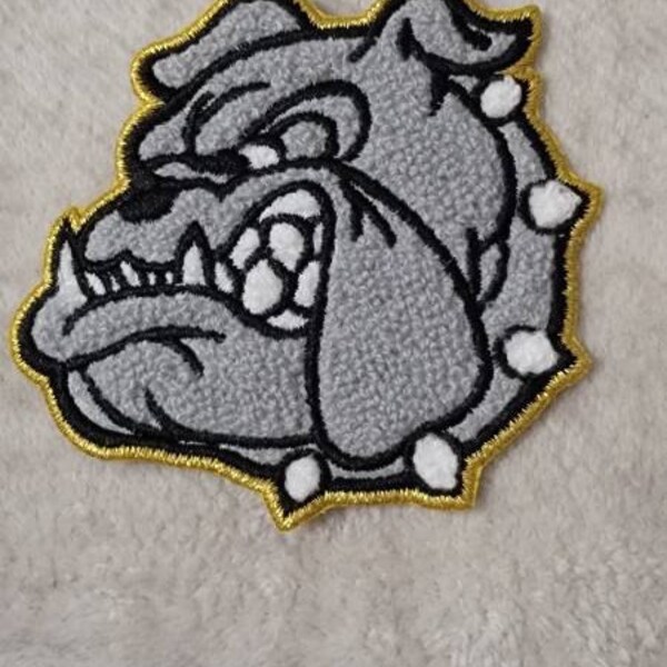 Cheer Chenille and SILVER Sequin BLING Megaphone Patch, Cheer Patch ...