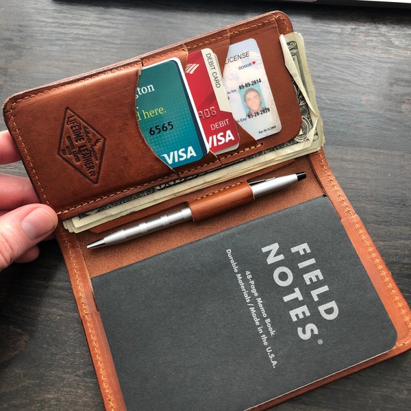 Personalized Leather Field Notes Wallet, Field Notes Cover, Moleskine ...