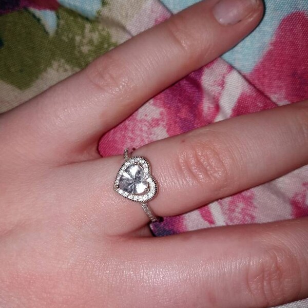Promise Ring ~ Silver Promise Ring ~ Women's Promise Ring ~ Heart Ring ...