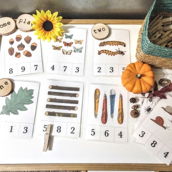 Count and Clip BUNDLE 2 | Clothespin Number Cards | Nature Homeschool ...