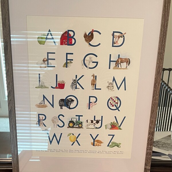 Farm Alphabet Nursery Print, Farm ABC Wall Art, Farm Alphabet Poster ...