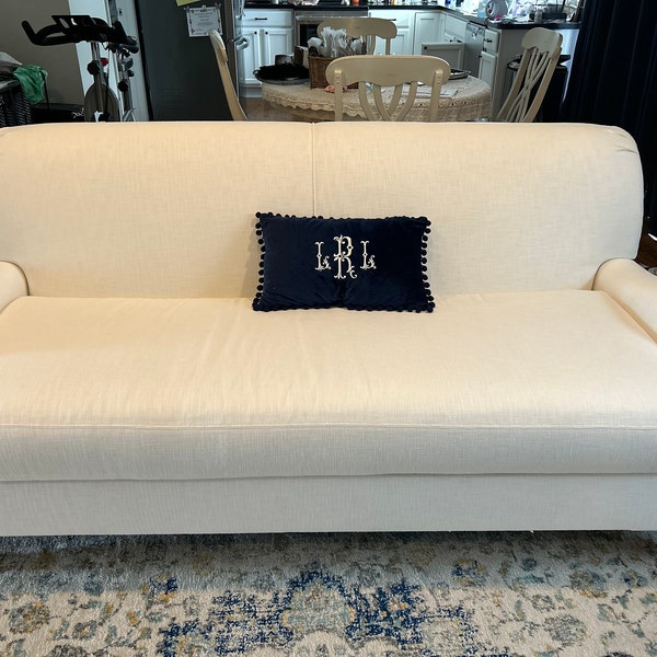 Embroidered Velvet Monogram Pillow. Insert Included. 12x20 Personalized ...