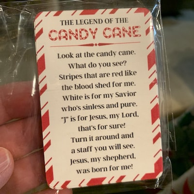 Legend of the Candy Cane Printable Tag, Candy Cane Poem, Christmas Tags ...