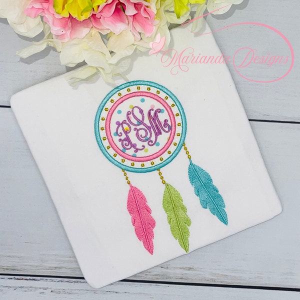Dream Catcher Monogram Digital Machine Embroidery Applique Design 4 ...