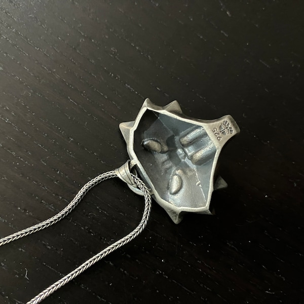 925 Sterling Silver Cat School Medallion Necklace Elegant Gaming Relic ...