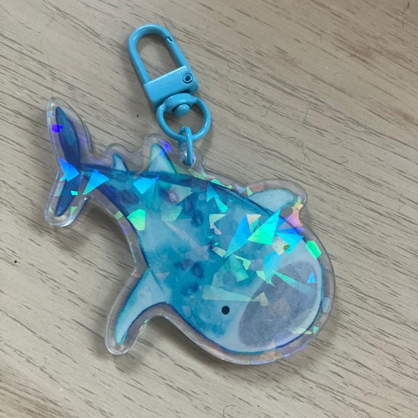 Acrylic Shrimp Keychain | Holo Acrylic Shrimp Keychain, Holographic ...