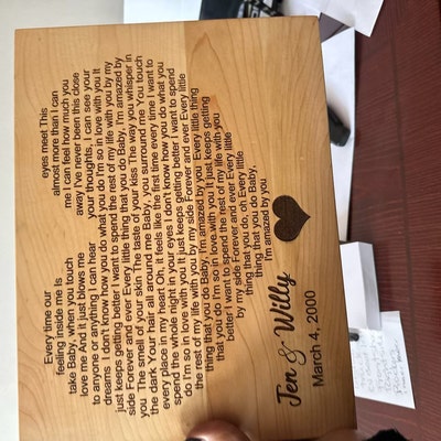 Wedding Song Lyrics Engraved, Wooden Anniversary Gift, First Dance ...