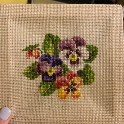 Pansies Cross Stitch Pattern, Pansy Cross Stitch Pattern, Spring ...